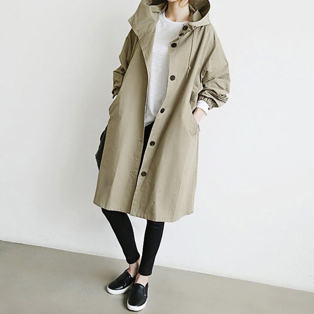 Serenity™ - Lockerer Trenchcoat Mit Kapuze – Lorena Fashion
